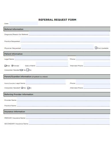 Free 20 Referral Request Form Samples In Pdf Ms Word