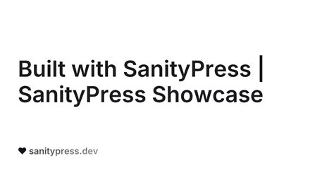 built with sanitypress sanitypress showcase