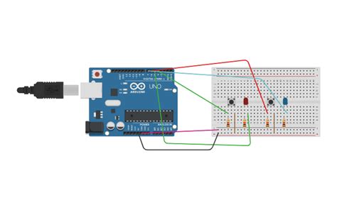 Circuit Design Pulsadores Y Leds Tinkercad