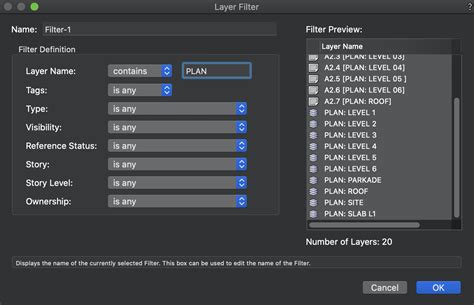LAYER FILTER MULTIPLE DEFINITION General Discussion Vectorworks