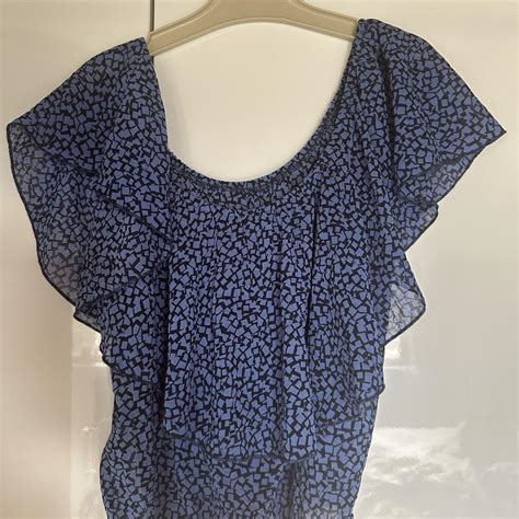 Abercrombie Off The Shoulder Top Blue And Black Depop