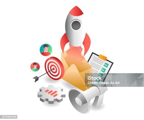 Konsep Ilustrasi Isometrik Datar Kampanye Strategi Pemasaran Email