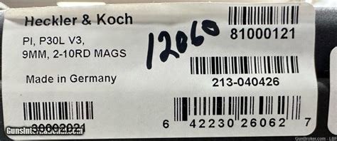 Heckler Koch P30L V3 9mm 4 45 Barrel For Sale