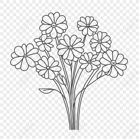 꽃의 신선한 꽃다발 색칠 페이지 개요 스케치 드로잉 벡터라인 아트선 그리기 Png 일러스트 무료 다운로드 Lovepik
