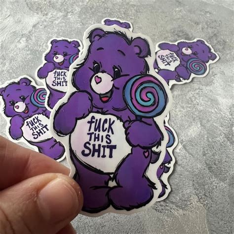 Purple Care Bear Sticker Etsy