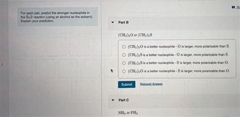 Solved RE For each pair, predict the stronger nucleophile in | Chegg.com