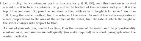 Solved Let X Fy Be A Continuous Positive Function For