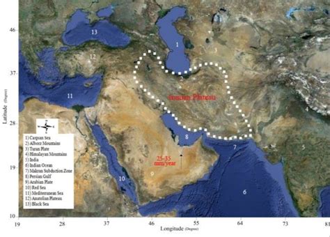 A Active Tectonic Features Of Iran Demonstrating Convergence Rate