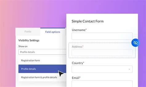 User Registration Field Visibility Add On