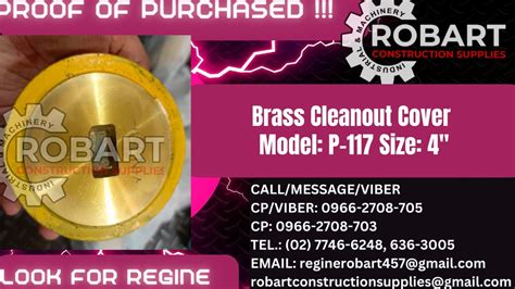 Brass Cleanout Cover Model P 117 Size 4 Commercial And Industrial