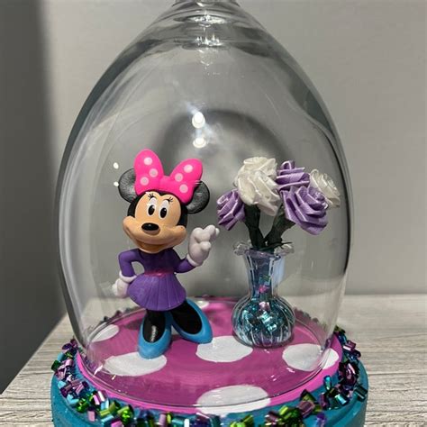 Minnie Mouse Glass Figurine Etsy
