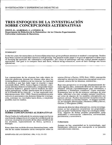 TRES ENFOQUES DE LA INVESTIGACI N SOBRE