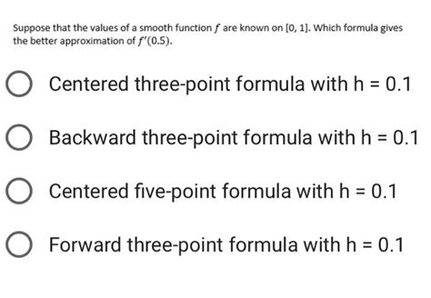 Solved Suppose That The Values Of A Smooth Function F Are Chegg