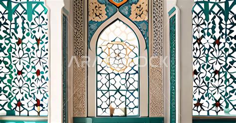 باب خشبي ملون على الطراز العربي العريق زخارف اسلامية ديكورات داخلية