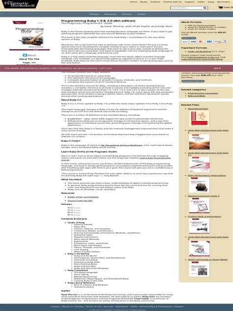 Programming Ruby 19 And 20 4th Edition The Pragmatic Programmers