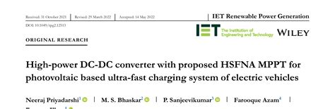 Highpower DCDC Converter With Proposed HSFNA MPPT For Photovoltaic