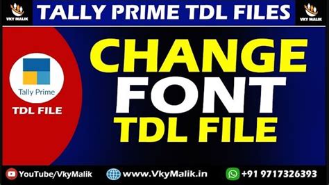 Change Font Style TDL File In Tally Prime Tally Prime Free TDL Files Download Vky Malik