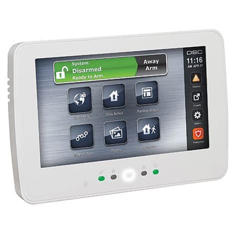 Dsc Hs2tchp Powerseries Neo 7 Hardwired Touchscreen Alarm Keypad With Prox Support White