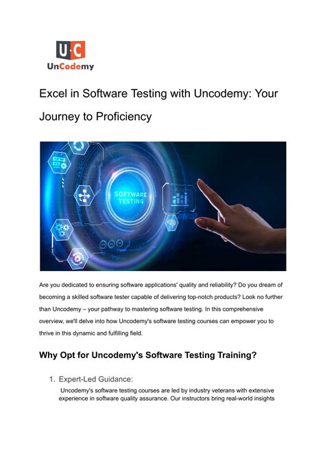 Ppt Excel In Software Testing With Uncodemy Your Journey To