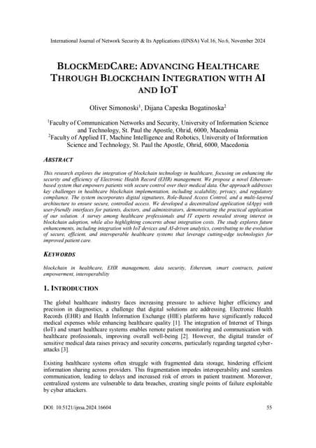 A Proposed Blockchain Based Secure Electronic Health Record System Pptx