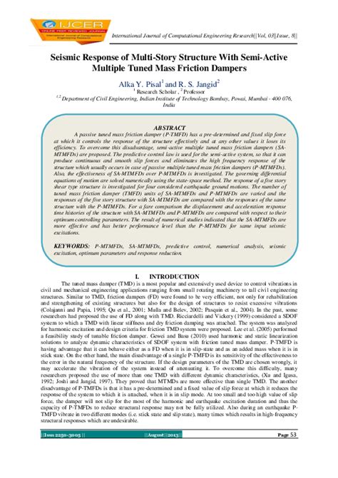 Pdf Seismic Response Of Multi Story Structure With Semi Active