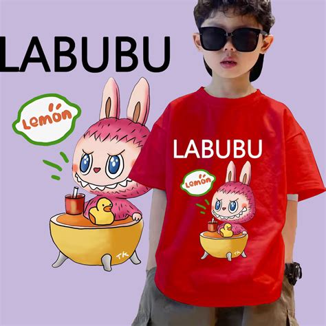 2024 แฟชั ่ นการ ์ ตูนเด ็ กเสื ้ อยืด Labubu Labu Boo Pop Mart สบายและมีสไตล ์ Shopee Thailand