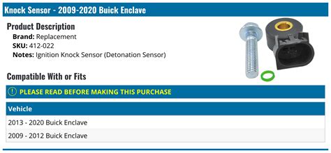 2009 2022 Buick Enclave Knock Sensor Replacement 412 022