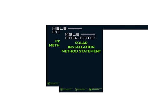 Solar Installation Method Statement Mslb Projects