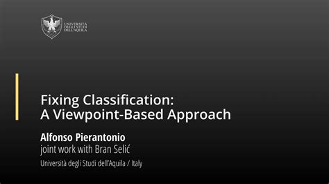 Fixing Classification A Viewpoint Based Approach Ppt