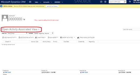 Dynamics Crm Default View To All Activities On Account Form Stack