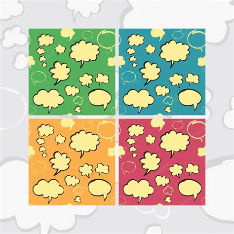 Premium Vector Marker Speech Bubbles Seamless Pattern Set