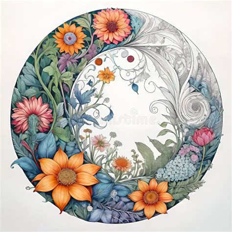 Fibonacci Sequence Circular Spiral Illustration For Adults Beautiful