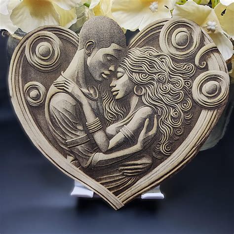 Romantic Couples Laser Engraving File Valentines Day Wedding Portrait