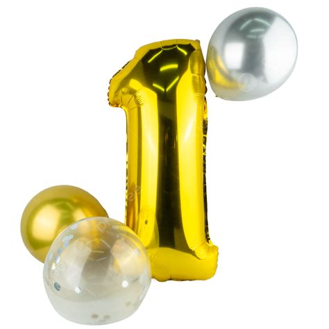 Golden Silver Event Countdown Inflatable Balloon Number 1 Golden