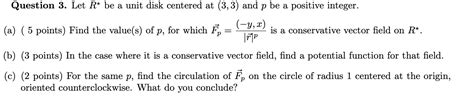 Solved Question Let R Be A Unit Disk Centered Chegg