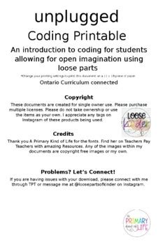 Unplugged Coding Blank Printable Template By Loose Parts Of Kinder