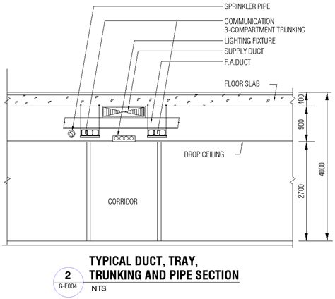 DWG Detail Drawing Of Duct Tray Trunking And Pipe Layout