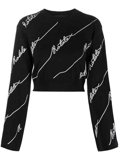 ROTATE BIRGER CHRISTENSEN Logo Embellished Cropped Jumper Eraldo US