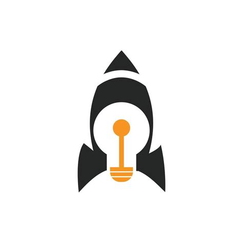 Rocket Bulb Vector Log Design Rocket Launching Bulb Light Bulb Logo