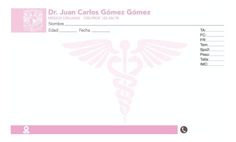 Recetario Médico 1000 ½ Carta Color4x1 Opalina Diseño Gratis Envío gratis