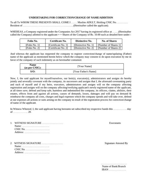 Undertaking For Correction Pdf Common Law Private Law