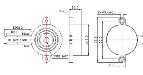 Internally Driven Piezo Buzzer With Wire KLS Connector