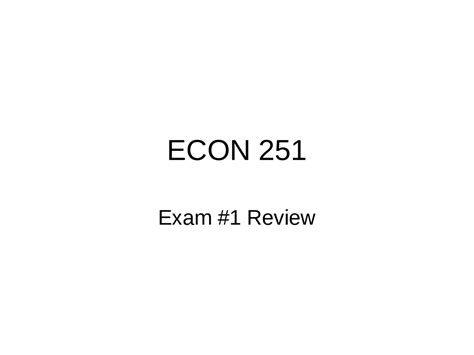 Exam 1 Review Sheet Microeconomics Econ 25100 Docsity