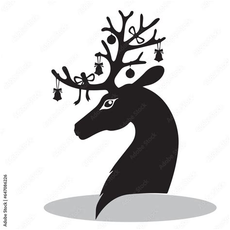 Deer Silhouette Cute Deer Vector Silhouette Cute Deer Head Cartoon