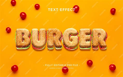 Premium Psd Burger Text Effect