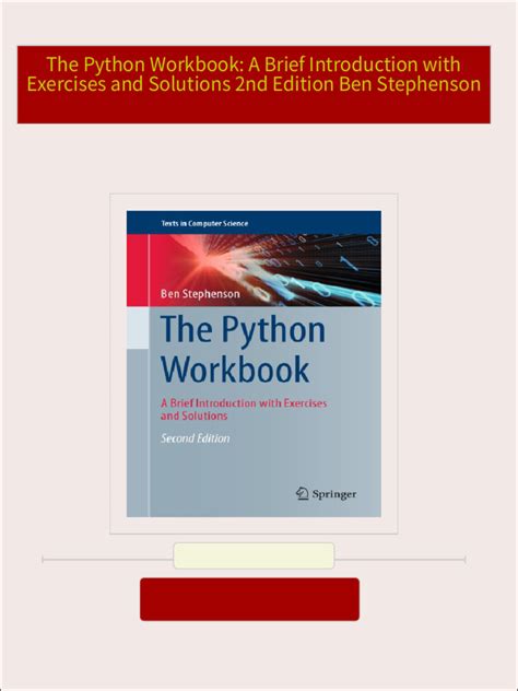 The Python Workbook A Brief Introduction With Exercises And Solutions