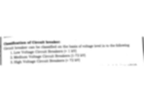 Solution Classification Of Circuit Breakers Studypool