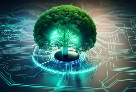 Tree Growing On Circuit Digital Ball Digital And Technology