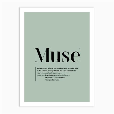 Muse Dictionary Definition Of Word Sage Green Art Print By