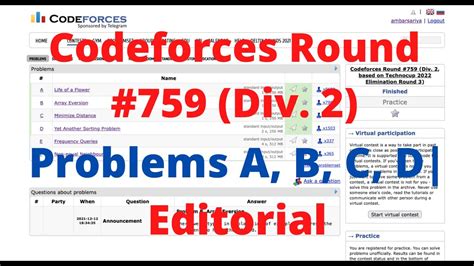 Problems A B C D Codeforces Round 759 Div 2 Technocup 2022